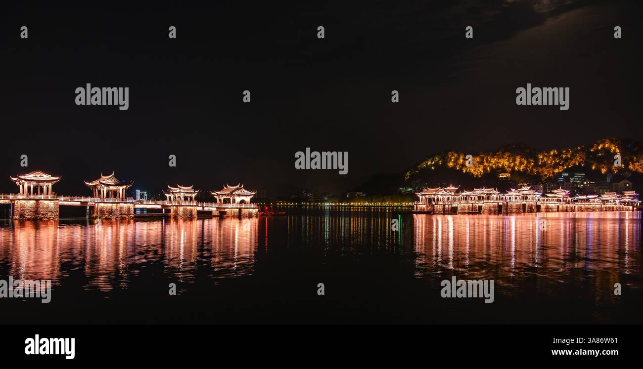 Guangji Bridge at night, built in 1170, one of China's four famous ...