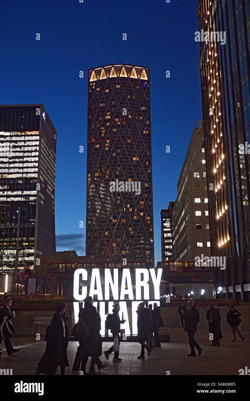 Canary Wharf Sign, Docklands, London, England, United Kingdom Stock ...