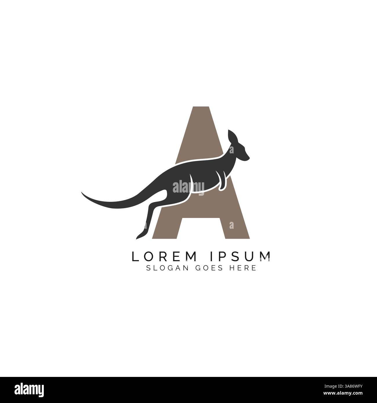 letter A logo Concept with Kangaroo design. Alphabet A with great ...