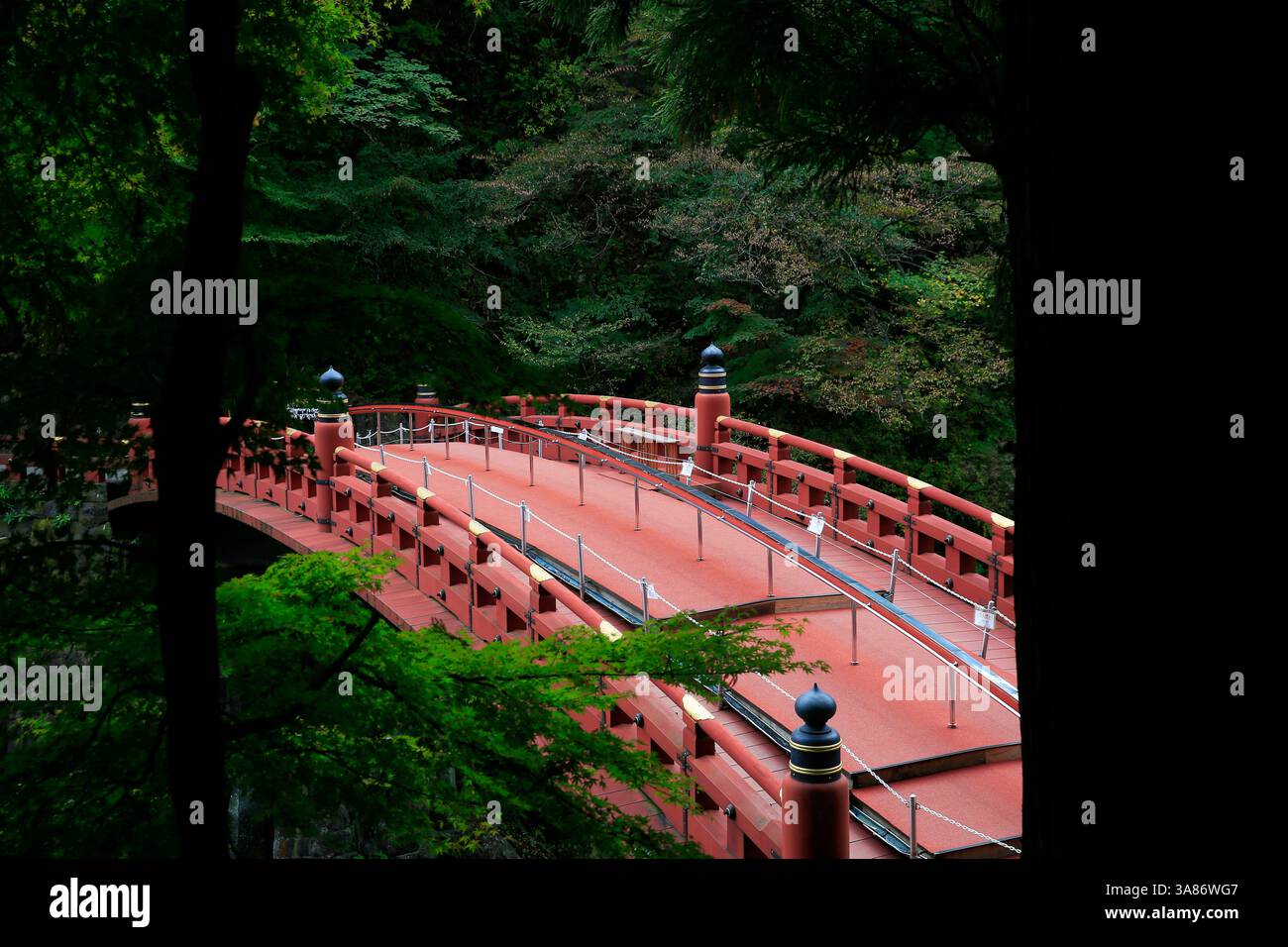 The red bridge at Nikko, Honshu, Japan Stock Photo - Alamy