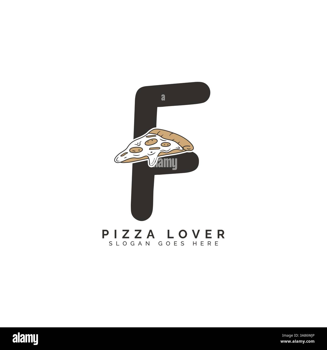Letter F Pizza Logo Design. Alphabet F Pizza Concept Icon Stock Vector ...