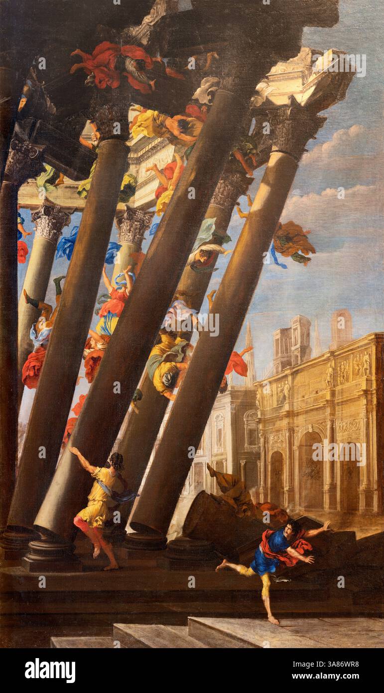 PERUGIA, ITALY - MAY 18, 2024: The painting Samson Destroys the Temple ...