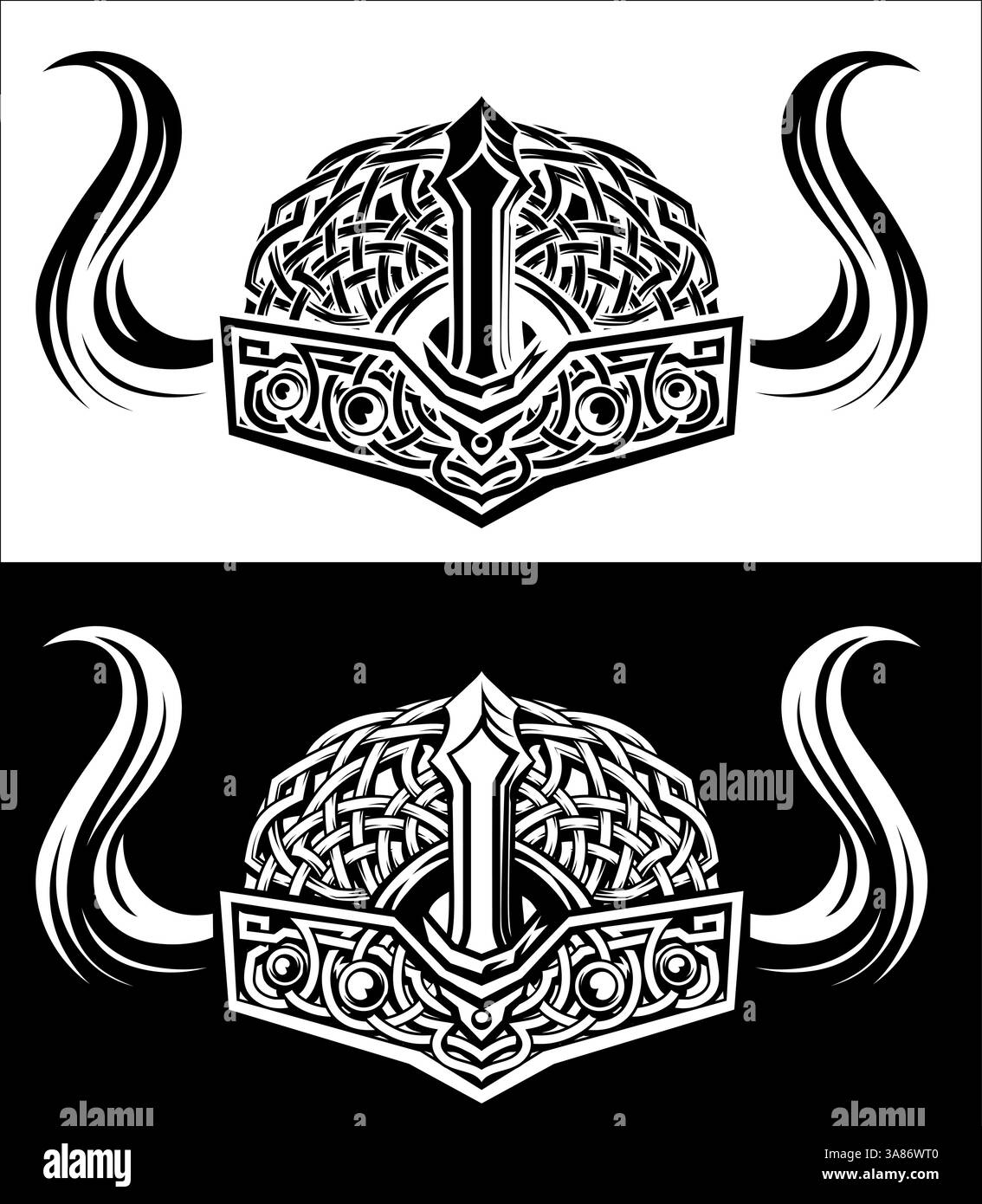 Viking Warrior Helmet Stock Vector Image Art Alamy