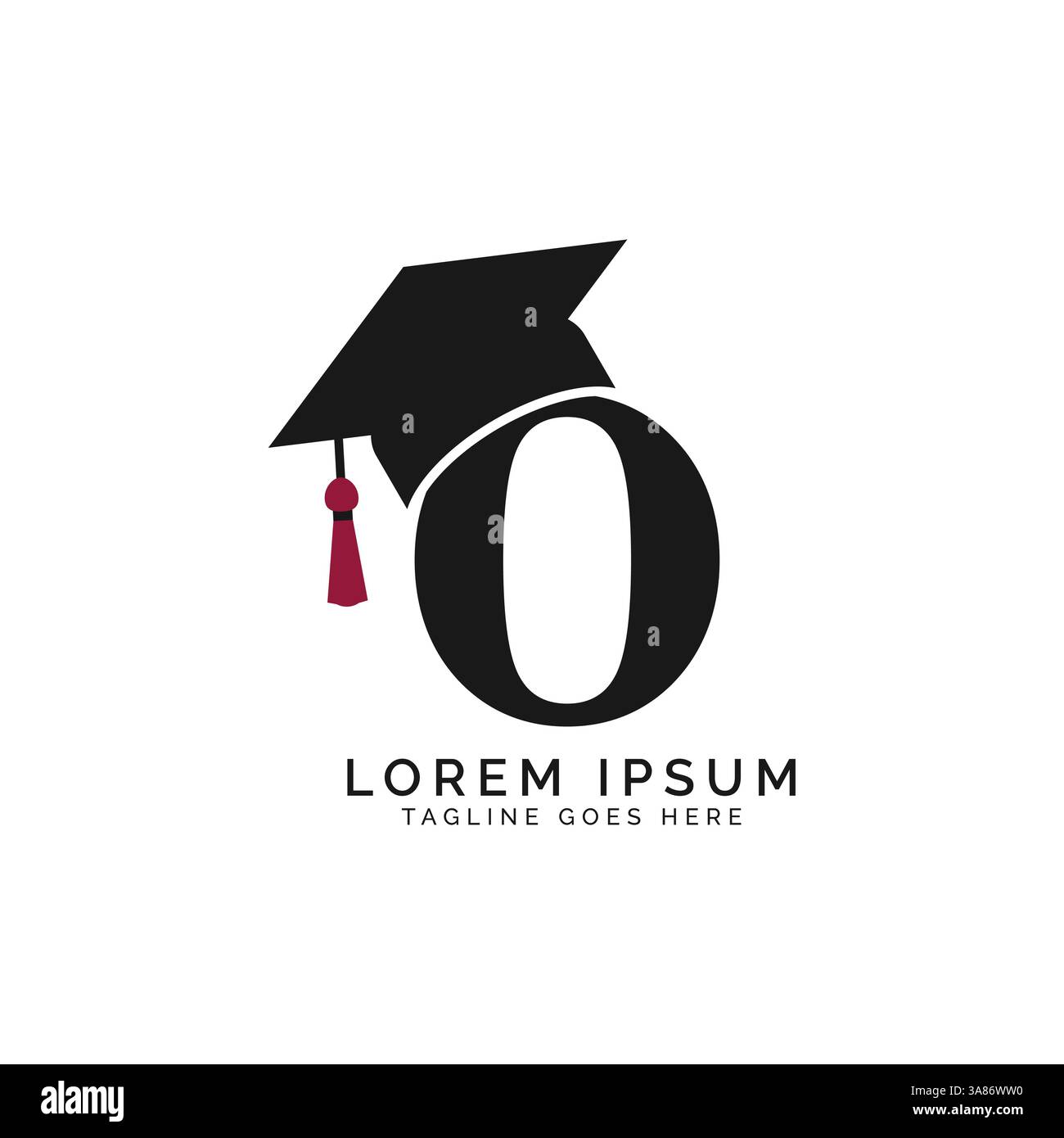 Letter O with Graduation Cap Logo. Alphabet O Education Hat icon Stock ...