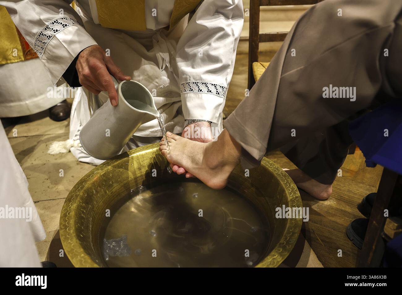 Maundy Thursday celebration and foot washing ceremony, Saint Philippe ...