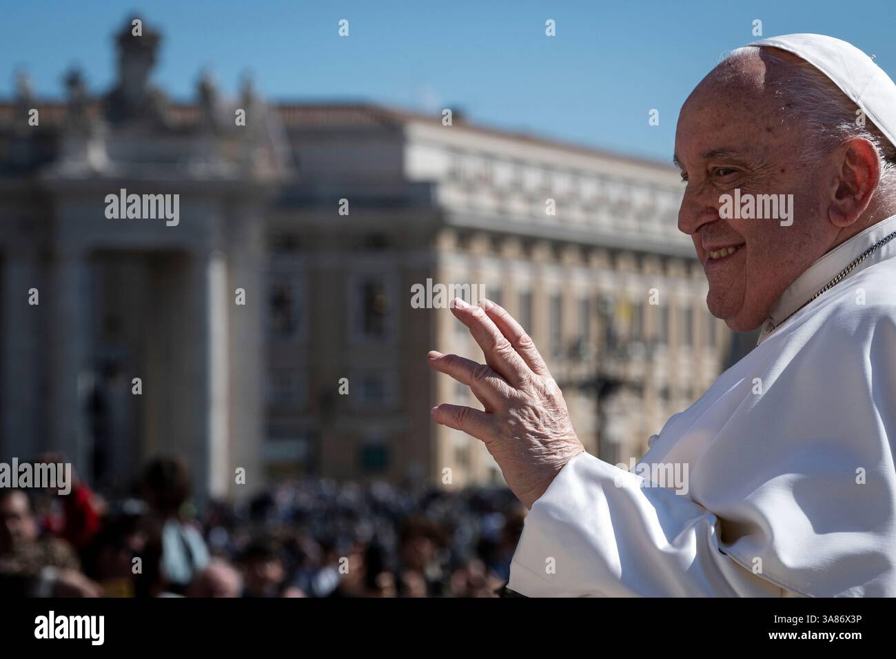 Pope Francis during his weekly general audience at St. Peter's Square ...