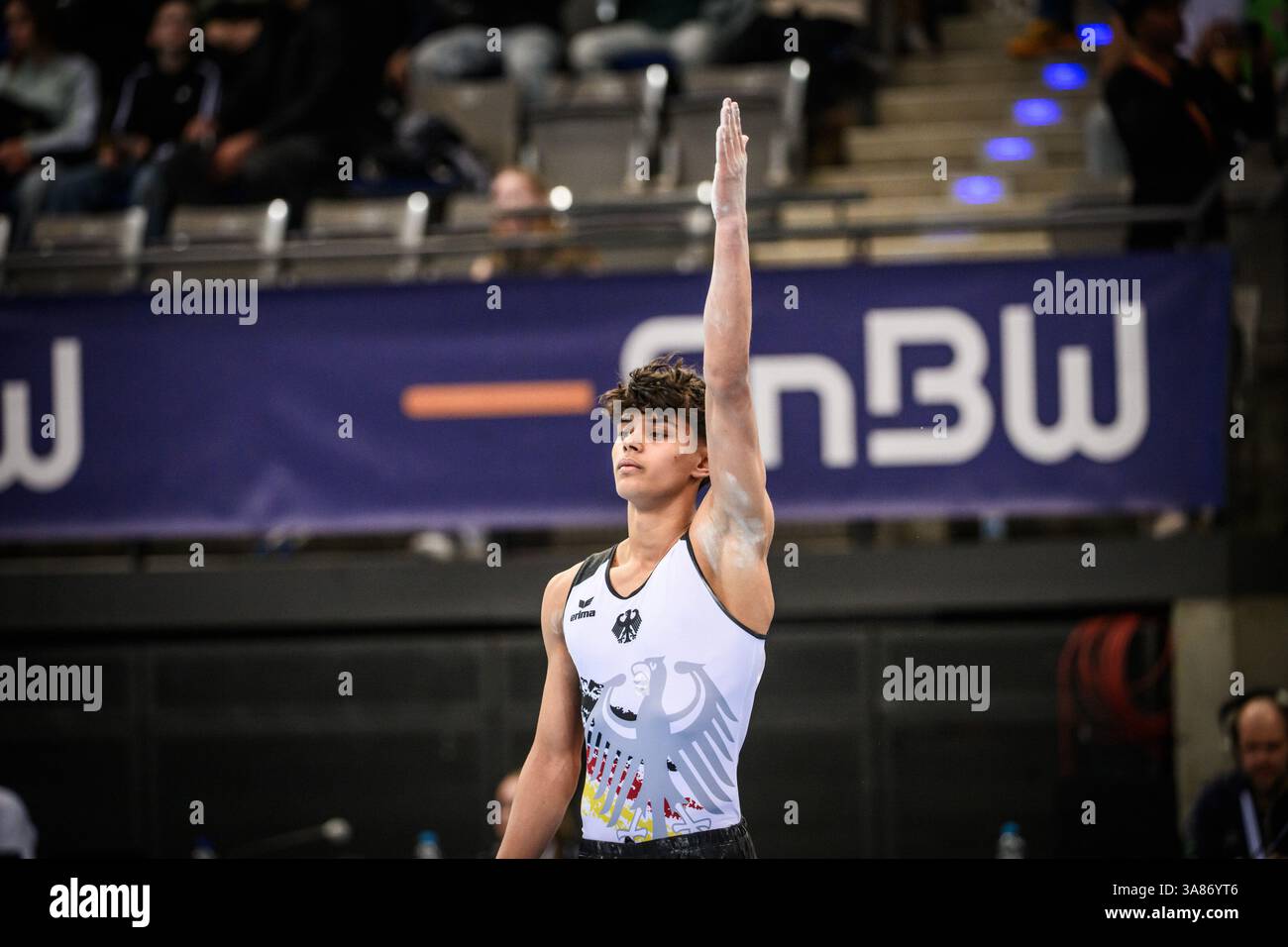 Stuttgart, Deutschland. 28th Mar, 2025. Elias Jaffer (GER, SV Halle)/40 ...