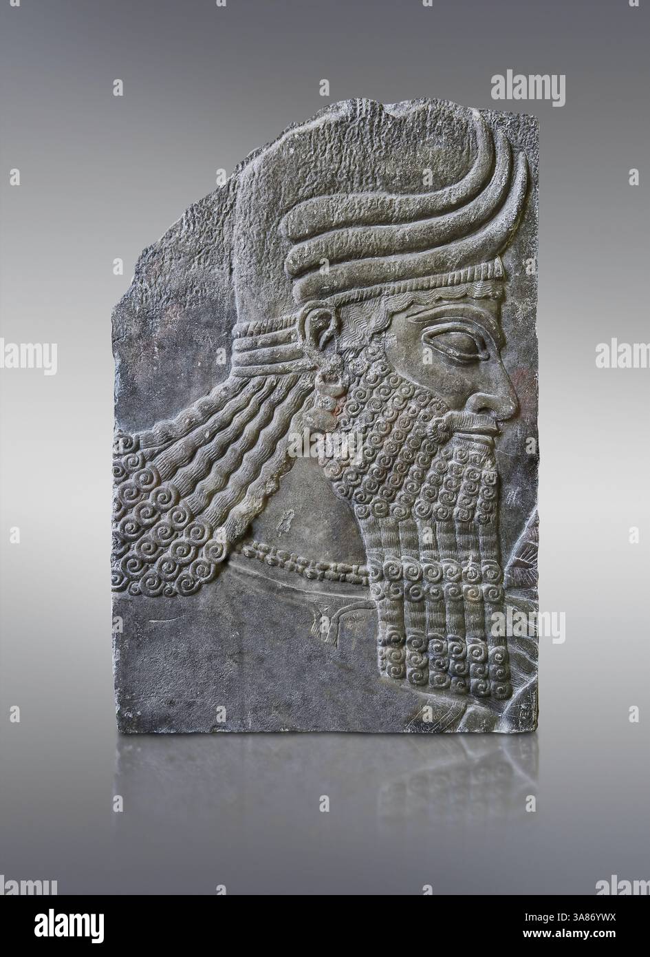Ancient neo Assyrian palace alabaster relief sculpture depicting a ...