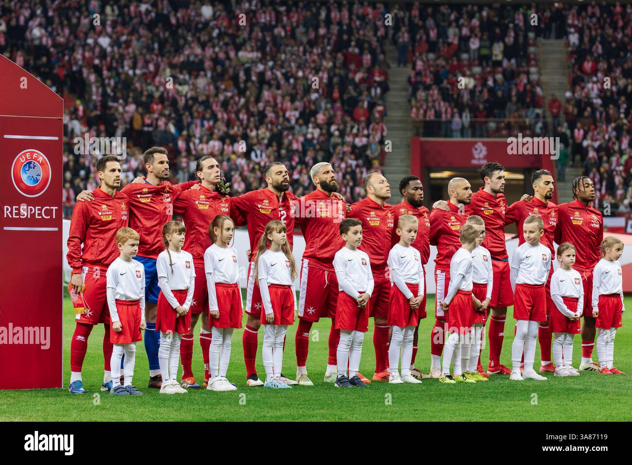 Team of Malta are seen during the European Qualifiers for the 2026 FIFA ...