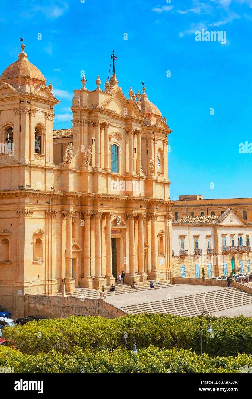 San Nicolo Cathedral, Noto, UNESCO, Noto Valley, Sicily, Italy Stock ...