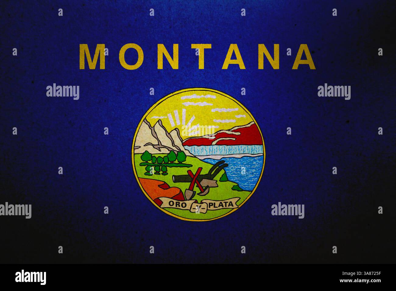 Flag of Montana printed on a paper sheet Stock Photo - Alamy