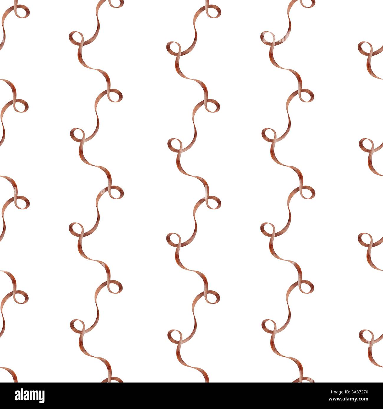 Watercolor geometric pattern red satin ribbons. Seamless print silk ...