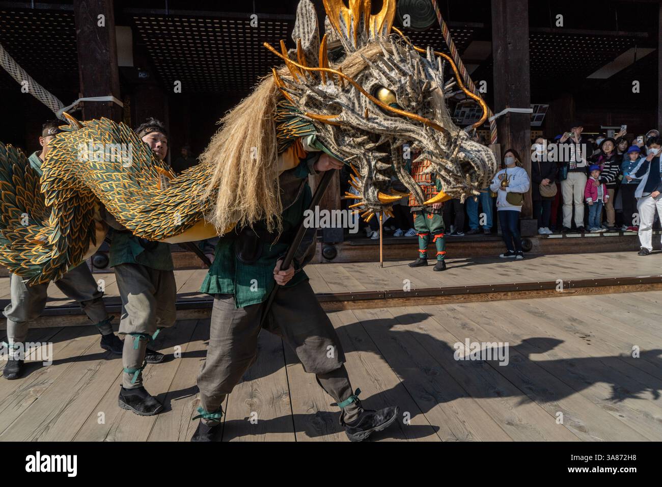 Performance of traditional dragon dance at temples and shrines during ...