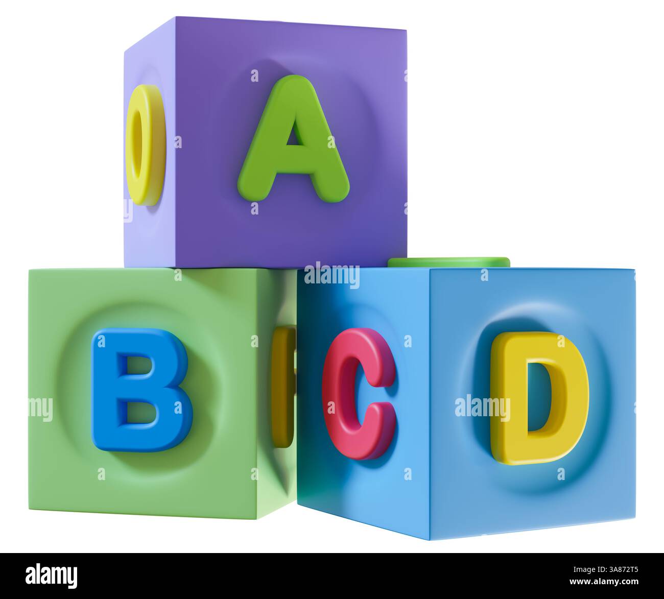 Colorful cubes with letters, designed for early childhood education ...
