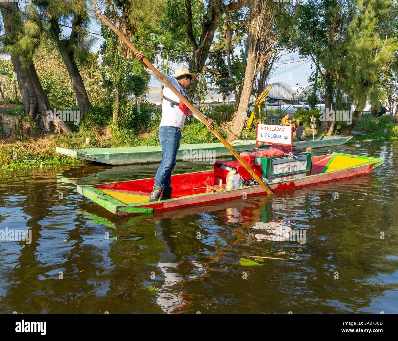 Boat selling Micheladas and Pulque at popular tourist attraction ...