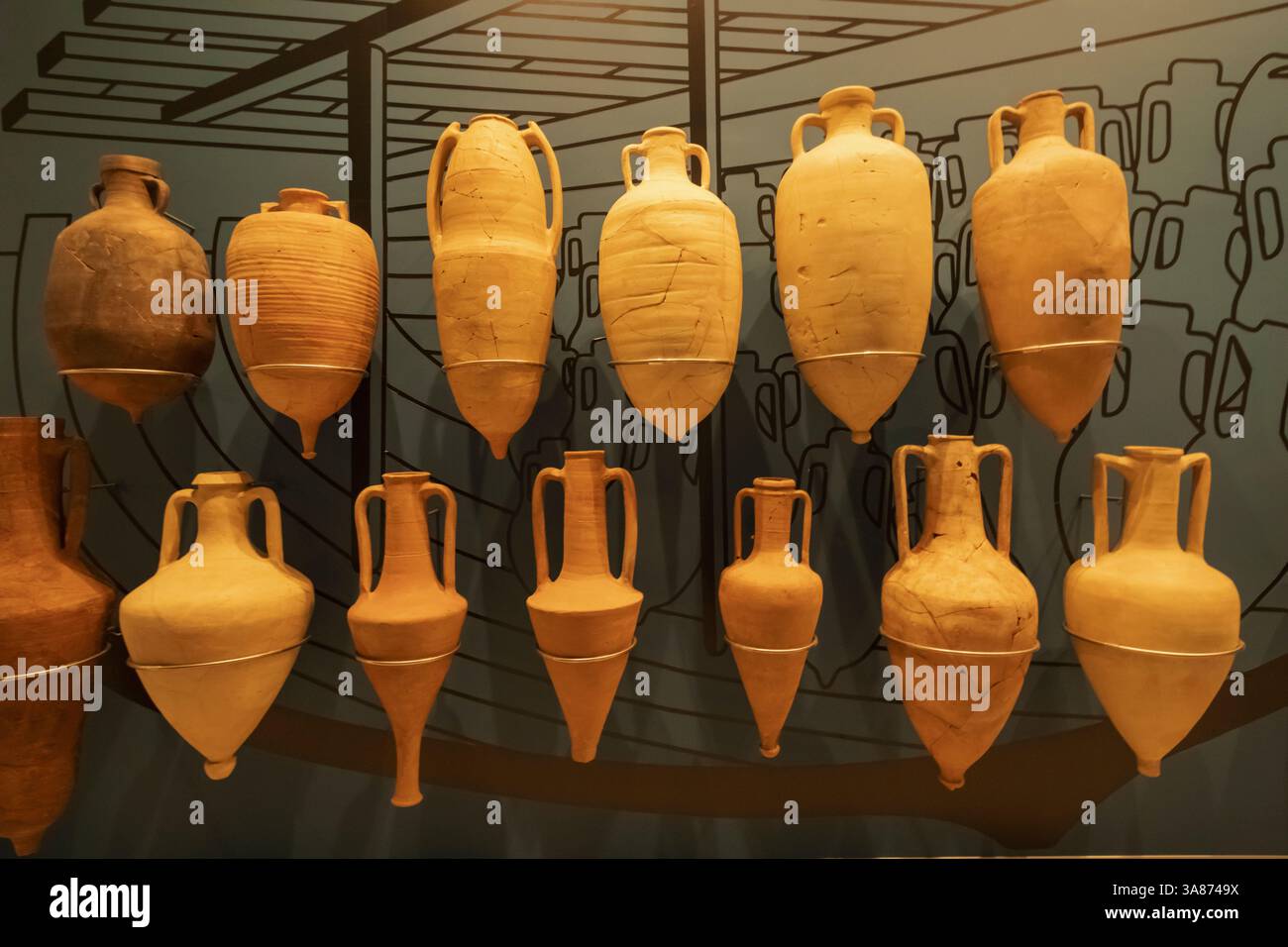 Cyprus, Paphos, Archaeological Museum of Paphos District, Display of ...