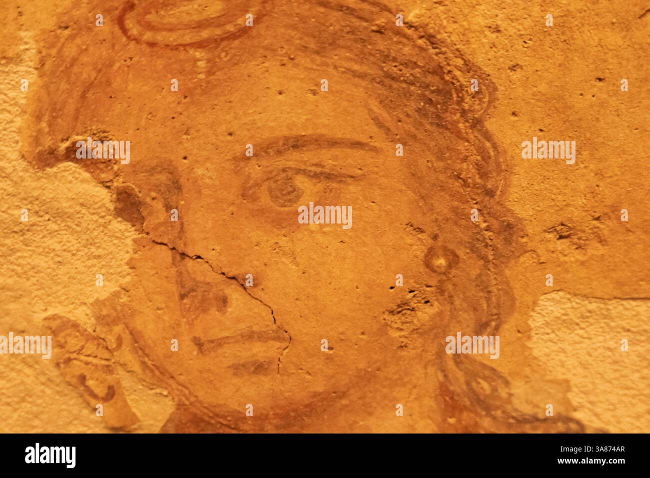 Cyprus, Paphos, Archaeological Museum of Paphos District, Wall Painting ...