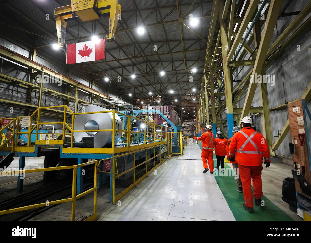 Hamilton, Canada. 12th Mar, 2025. Steel workers work at the ...
