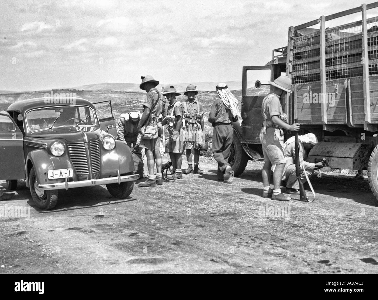British Military Camp at klm. 41, Lubban-Nablus Rd. Troops of the Black ...