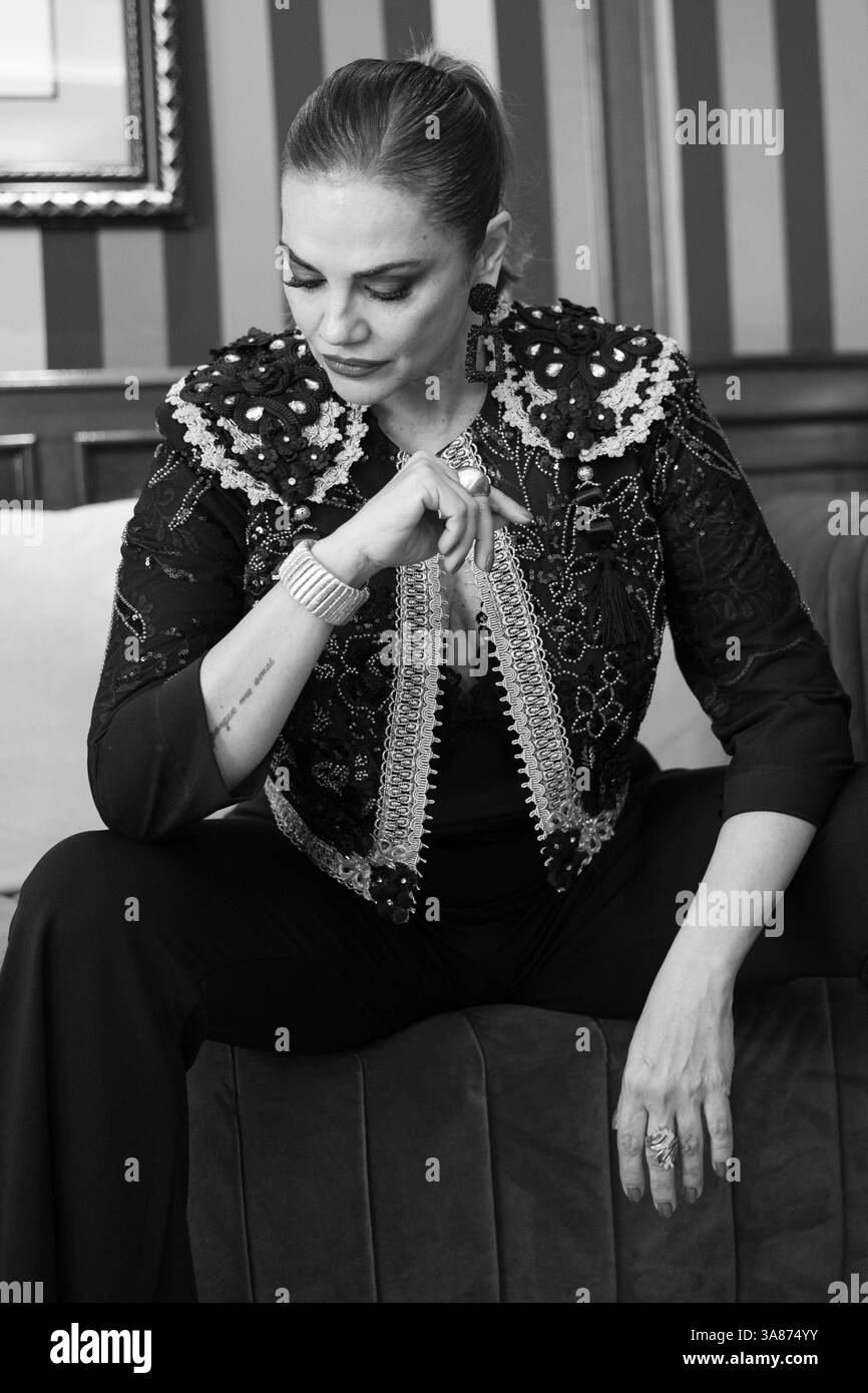 Madrid, Spain. 28th Mar, 2025. Spanish singer Sylvia Pantoja poses for ...