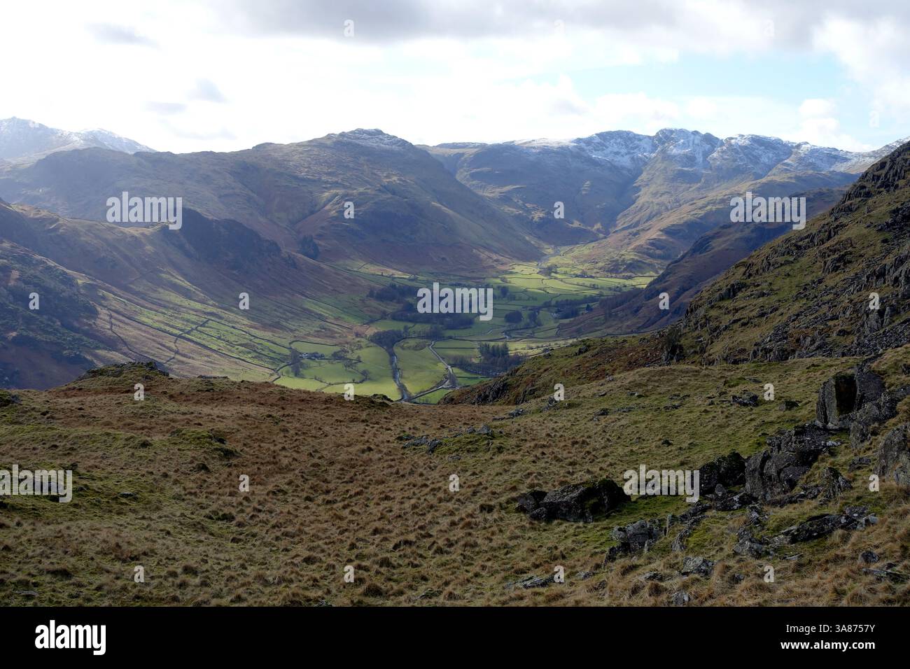 The Langdale Valley from the Summit of the Birkett 'Swinescar Pike' in ...