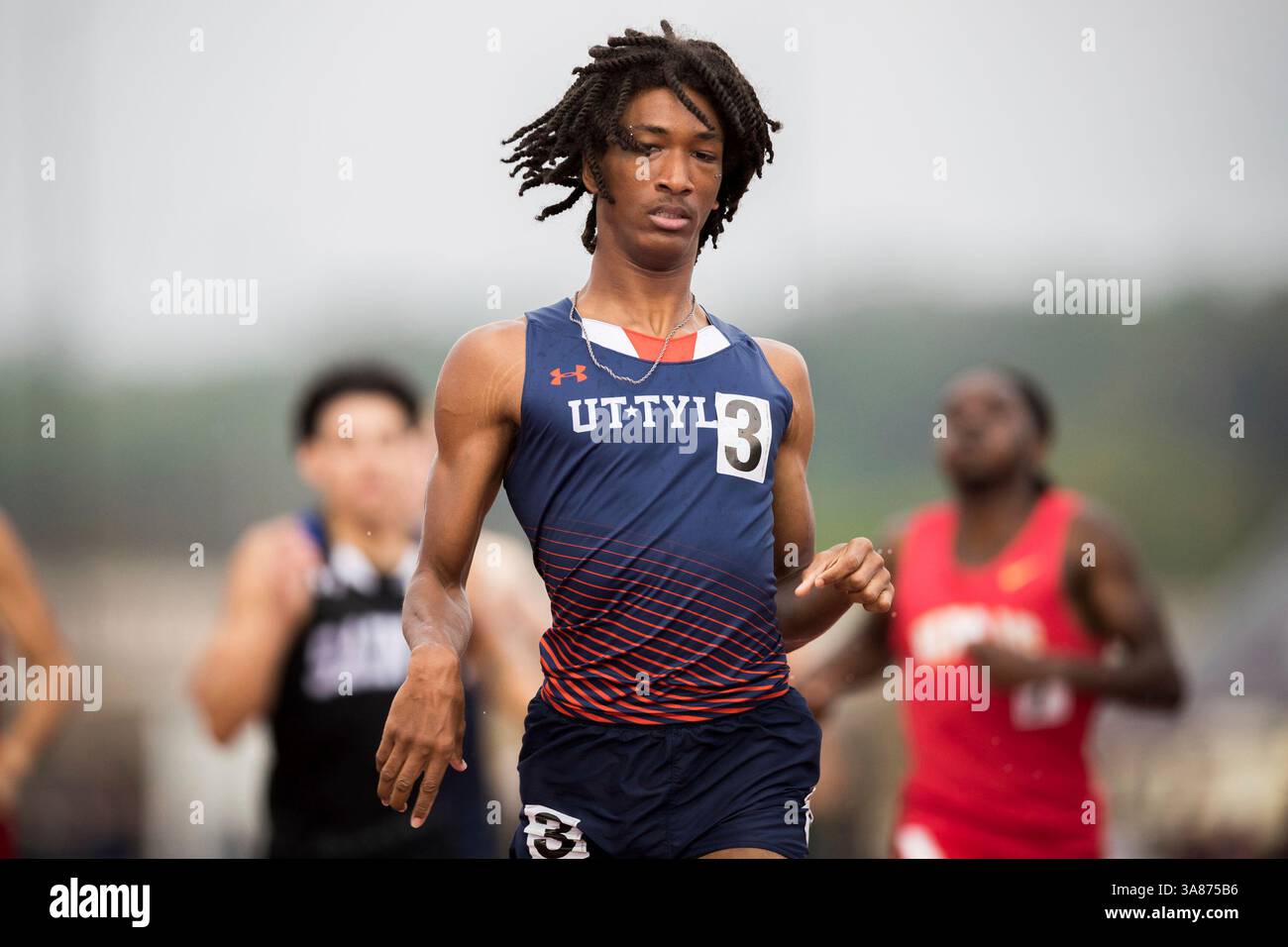 March 27, 2025: UT Tyler Patriots athlete Caleb Williams competes in ...