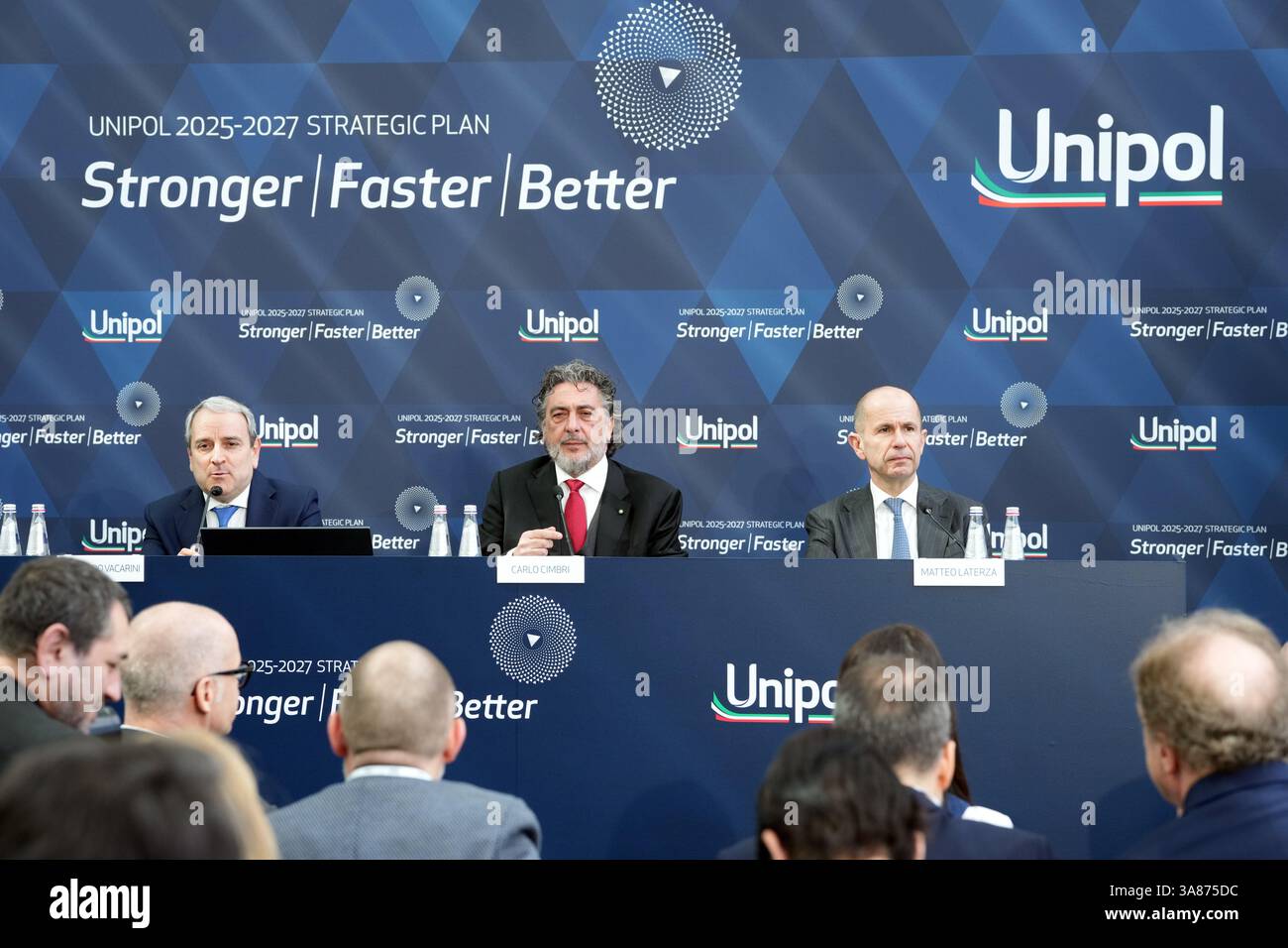 Unipol 2025-2027 strategic plan press conference, Matteo Laterza, CEO ...