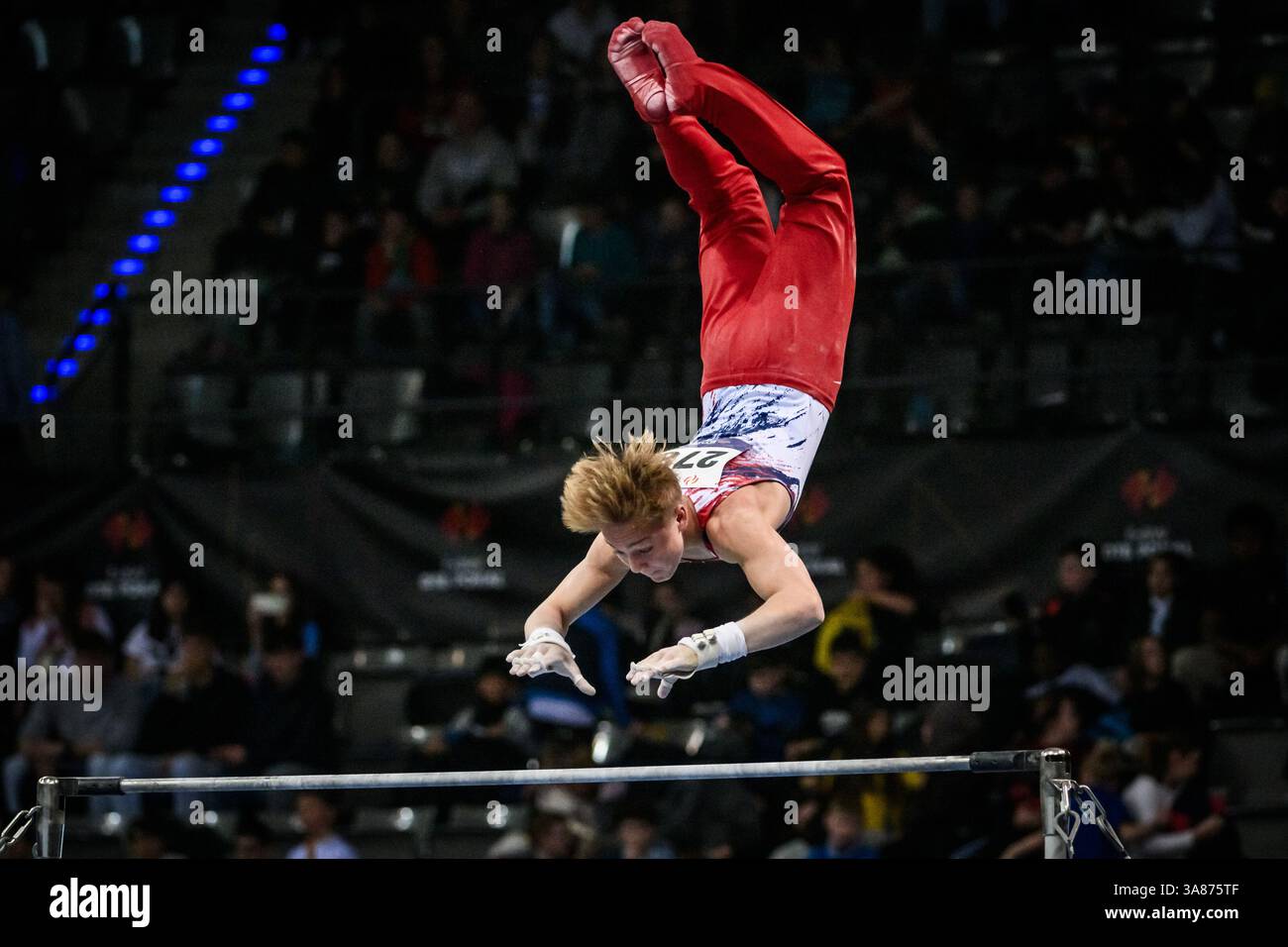 Stuttgart, Deutschland. 28th Mar, 2025. Danila Leykin (USA) - am Reck ...