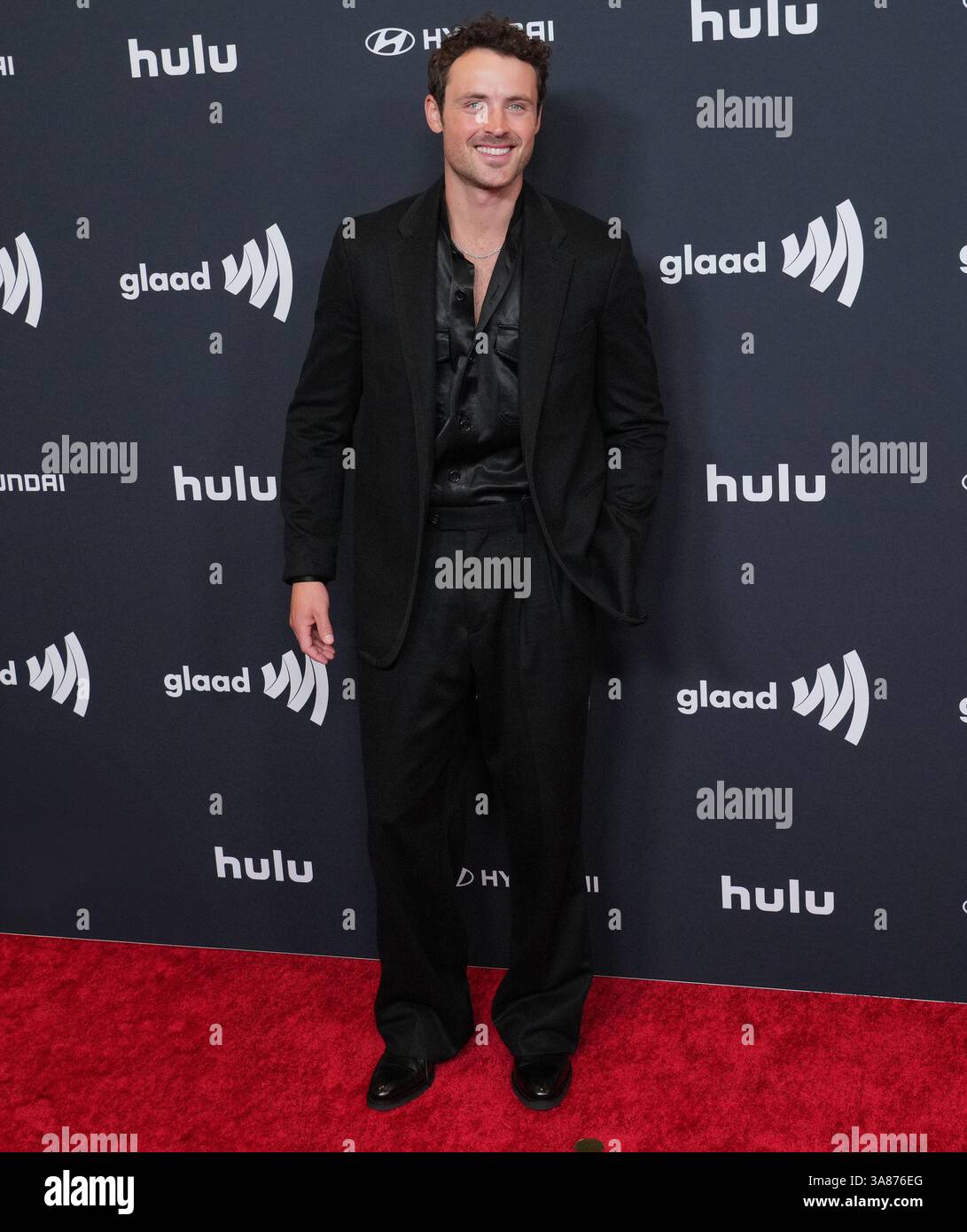 Dylan Efron arrives at the 36th Annual GLAAD Media Awards held at the ...