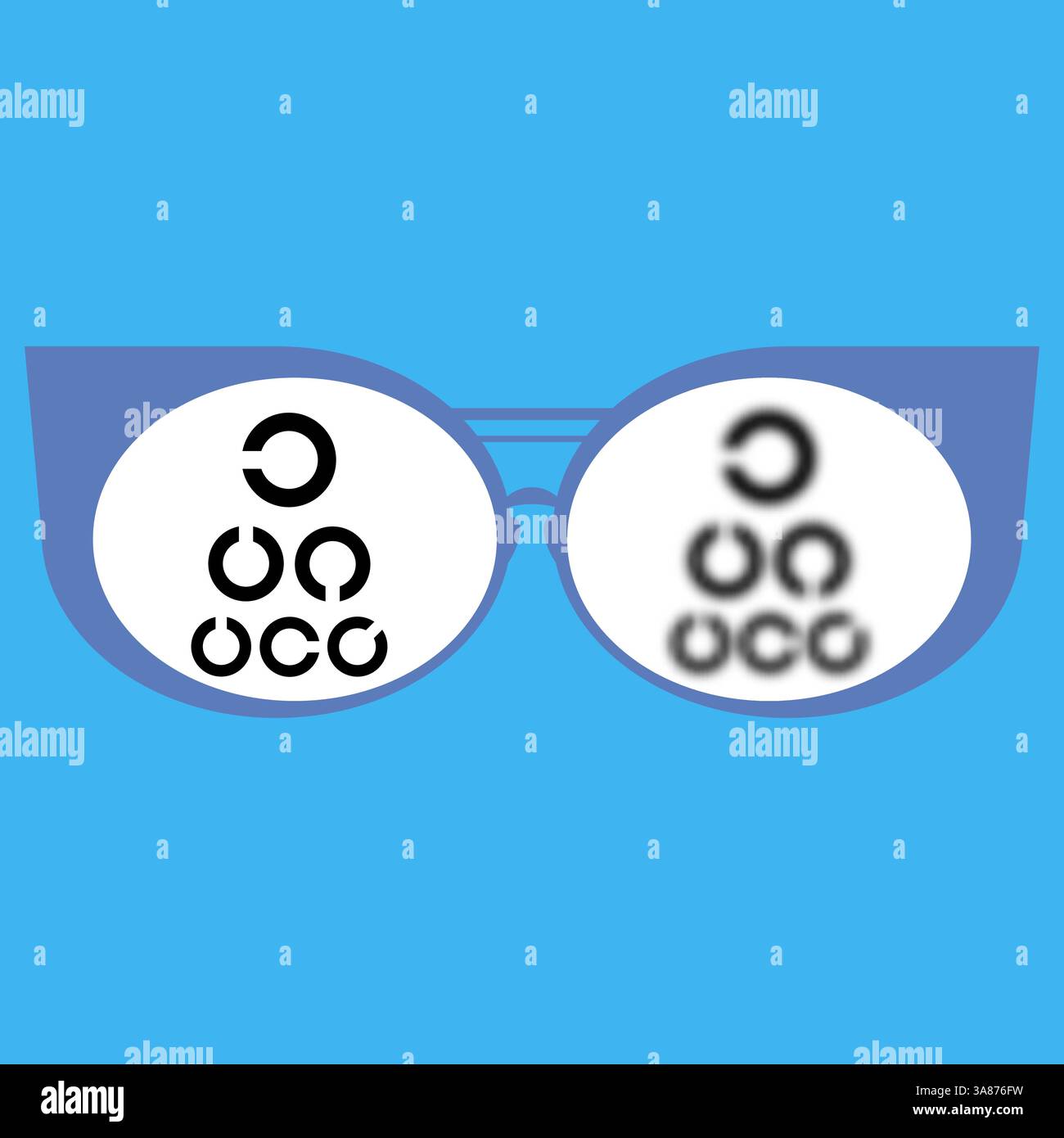 Vector Eyeglasses with zoom effect and eye test health. Reading eye ...