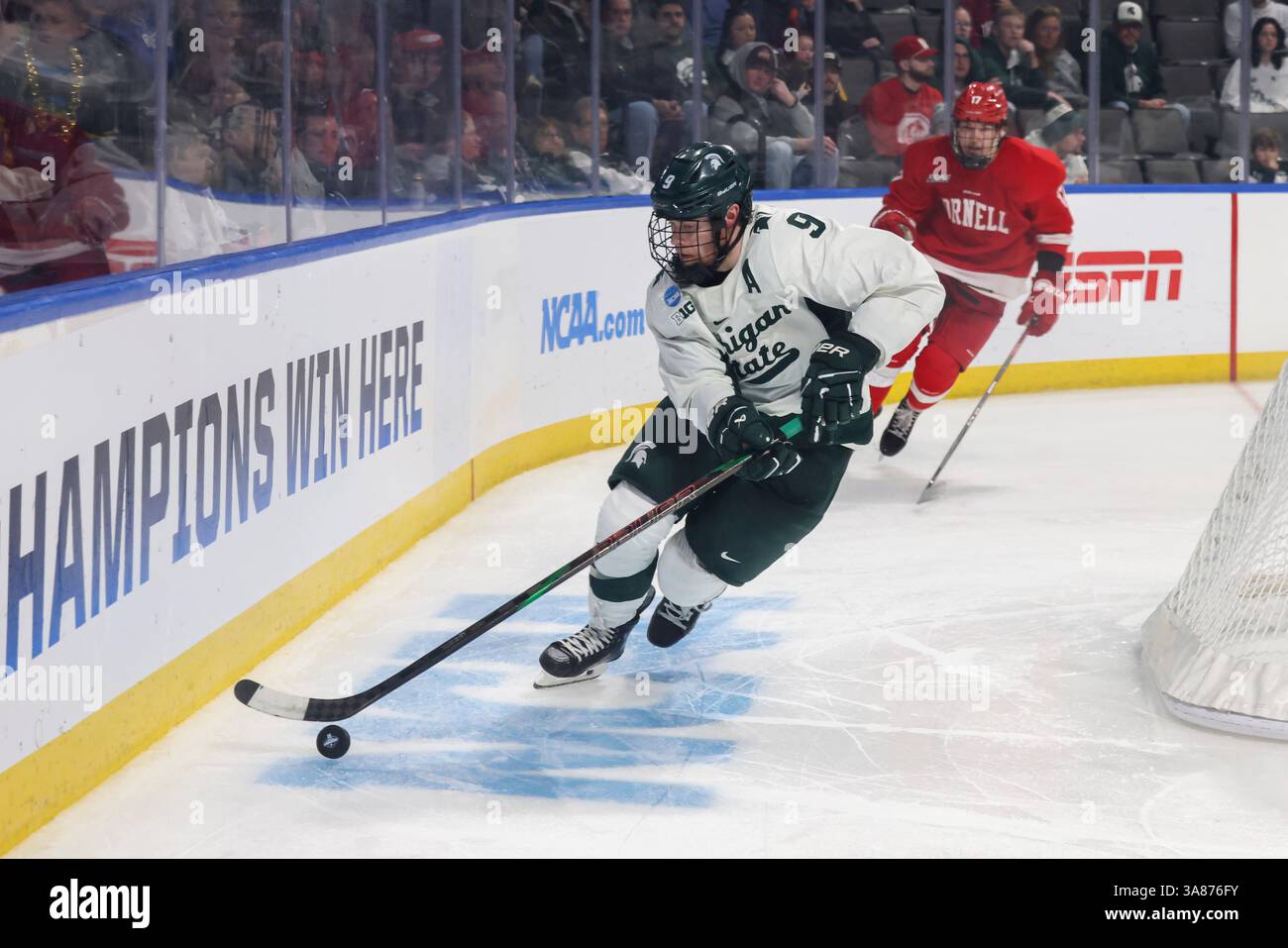 TOLEDO, OH - MARCH 27: Michigan State Spartans defenseman Matt Basgall ...