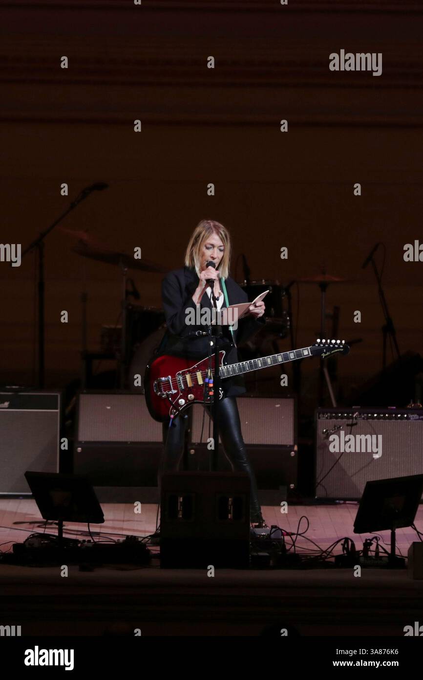 NEW YORK, NEW YORK - MARCH 26, 2025: Kim Gordon and Bill Nace took the ...