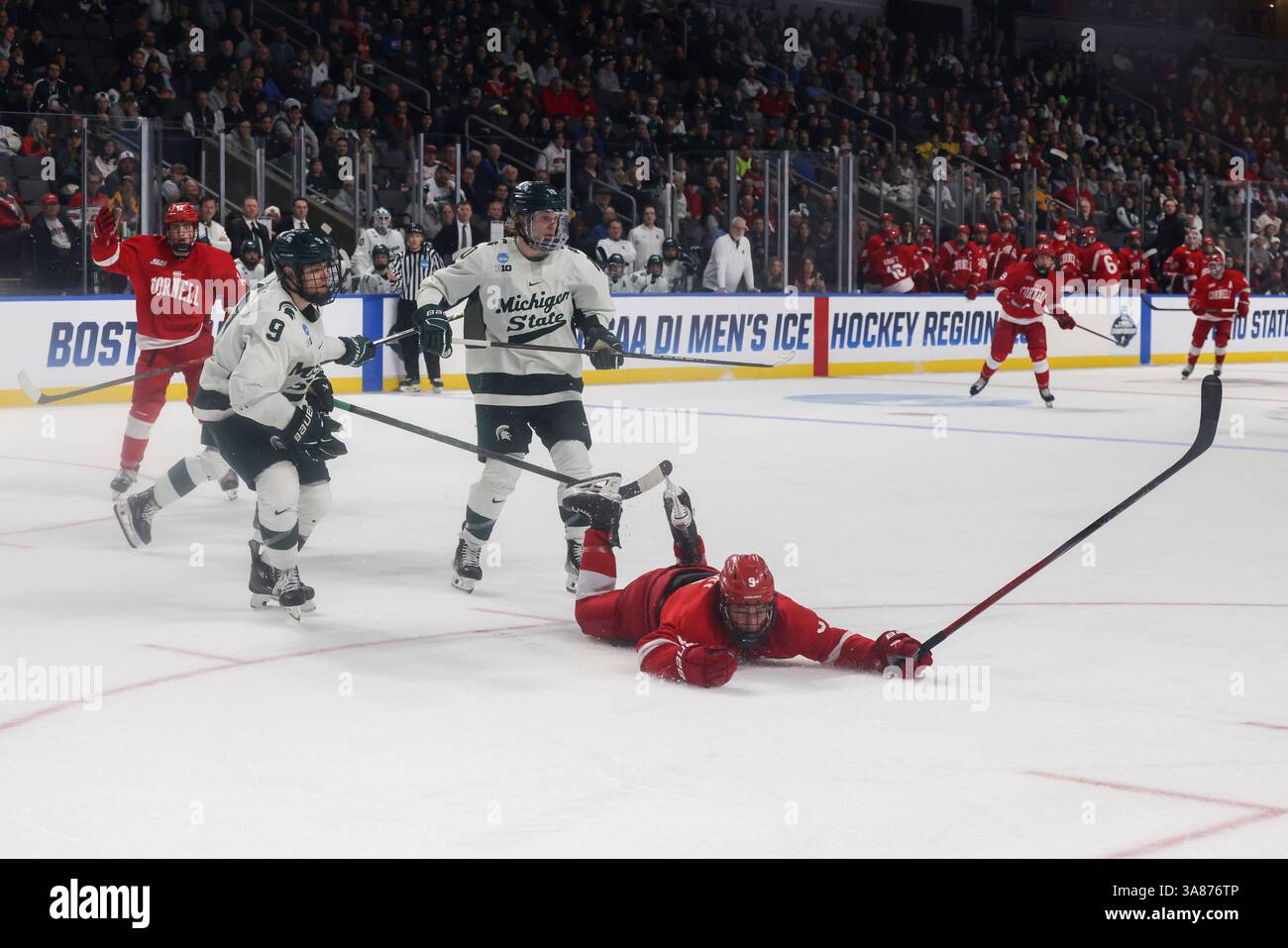 TOLEDO, OH - MARCH 27: Cornell Big Red forward Jack O'Leary (9) is ...