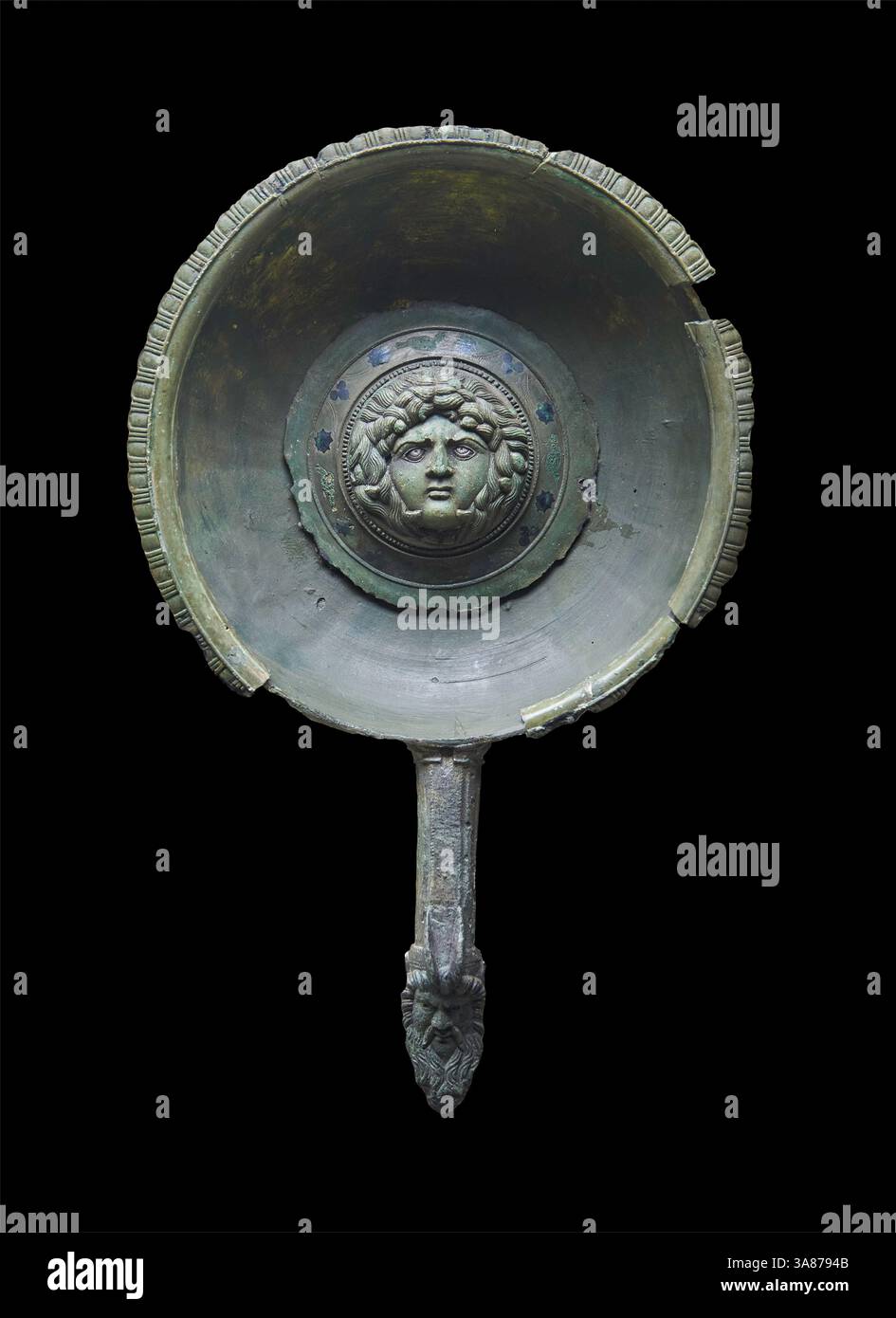 Roman British shallow handled ceremonial libation bowl known as a ...