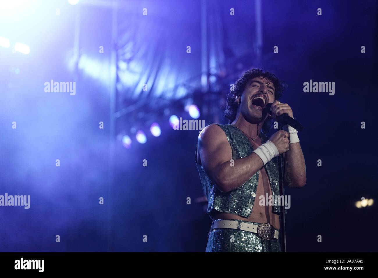 U.S. singer Benson Boone performs at the Estereo Picnic music festival ...