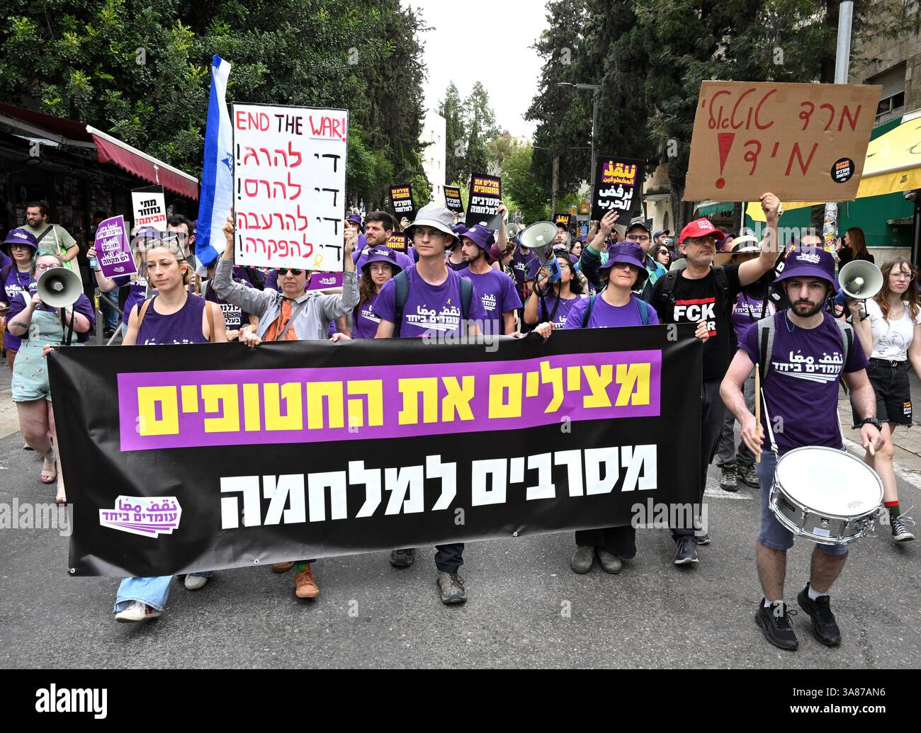 Jerusalem, Israel. 28th Mar, 2025. People from the Standing Together ...