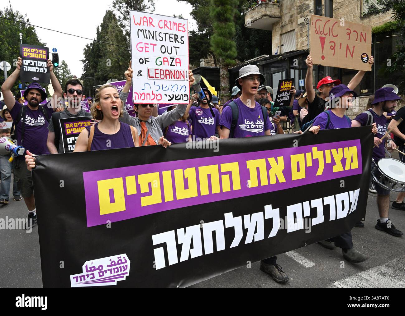 Jerusalem, Israel. 28th Mar, 2025. People from the Standing Together ...