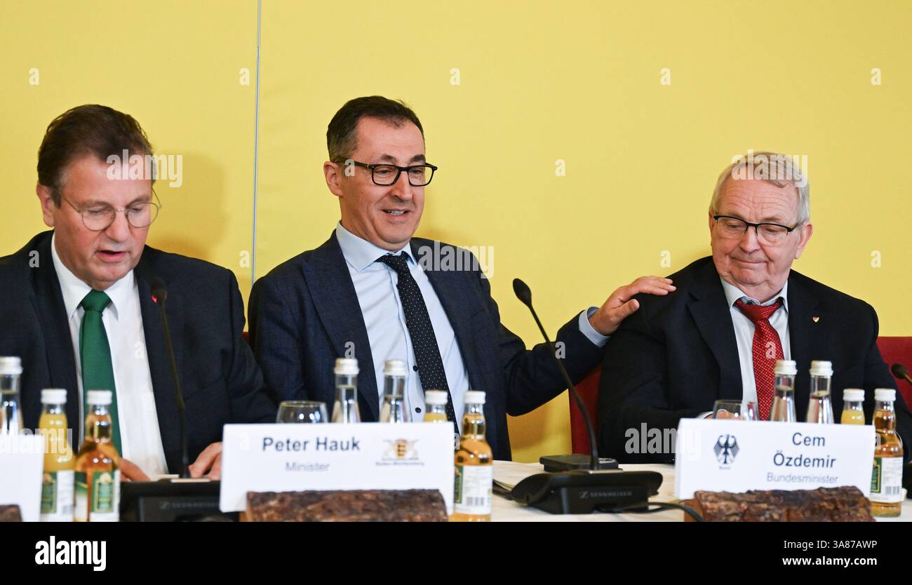 Baden Baden, Germany. 28th Mar, 2025. Cem Özdemir (M, Alliance 90/The ...