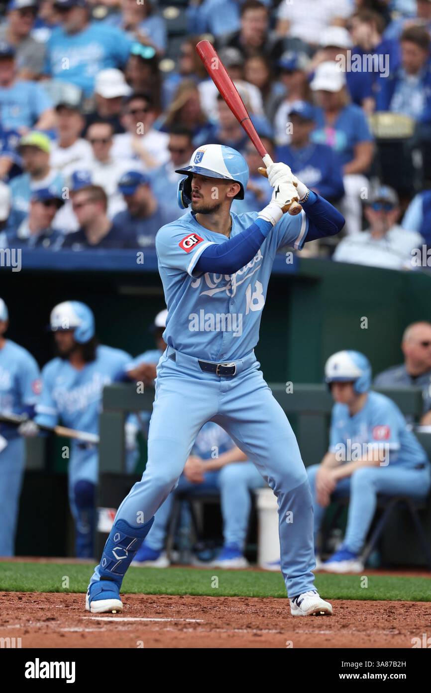 KANSAS CITY, MO - MARCH 27: Kansas City Royals first baseman Cavan ...
