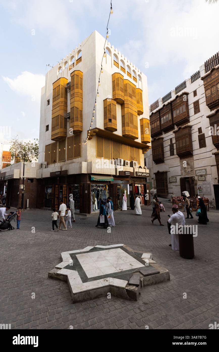Jeddah, Saudi Arabia, February 14 2024: Old town of Jeddah with the ...