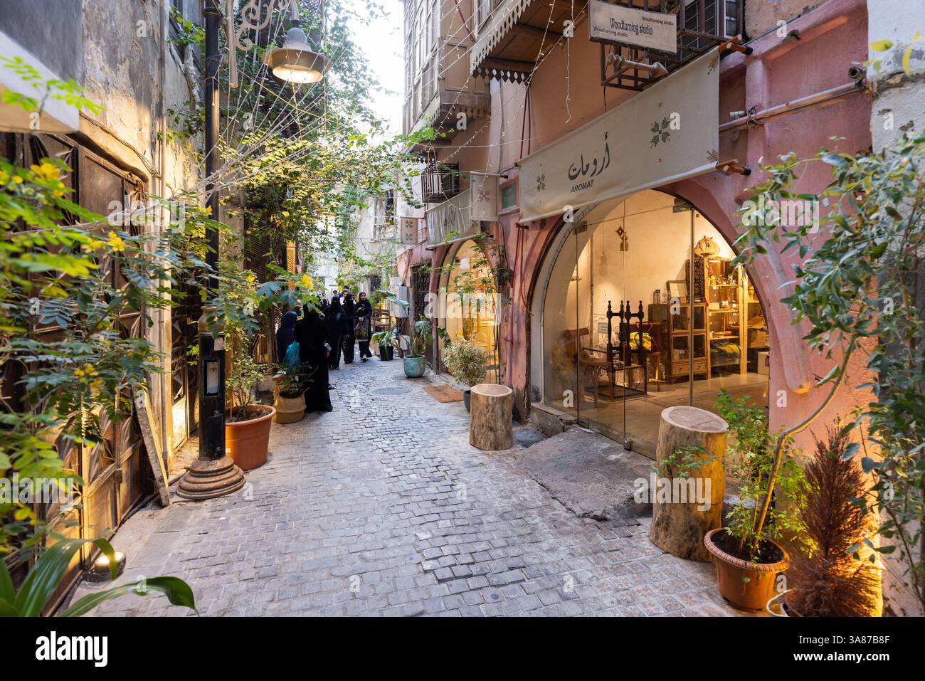 Jeddah, Saudi Arabia, February 14 2024: Old town of Jeddah with the ...
