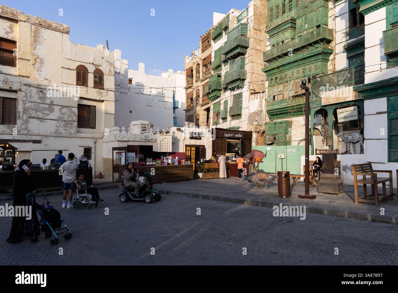 Jeddah, Saudi Arabia, February 14 2024: Old town of Jeddah with the ...