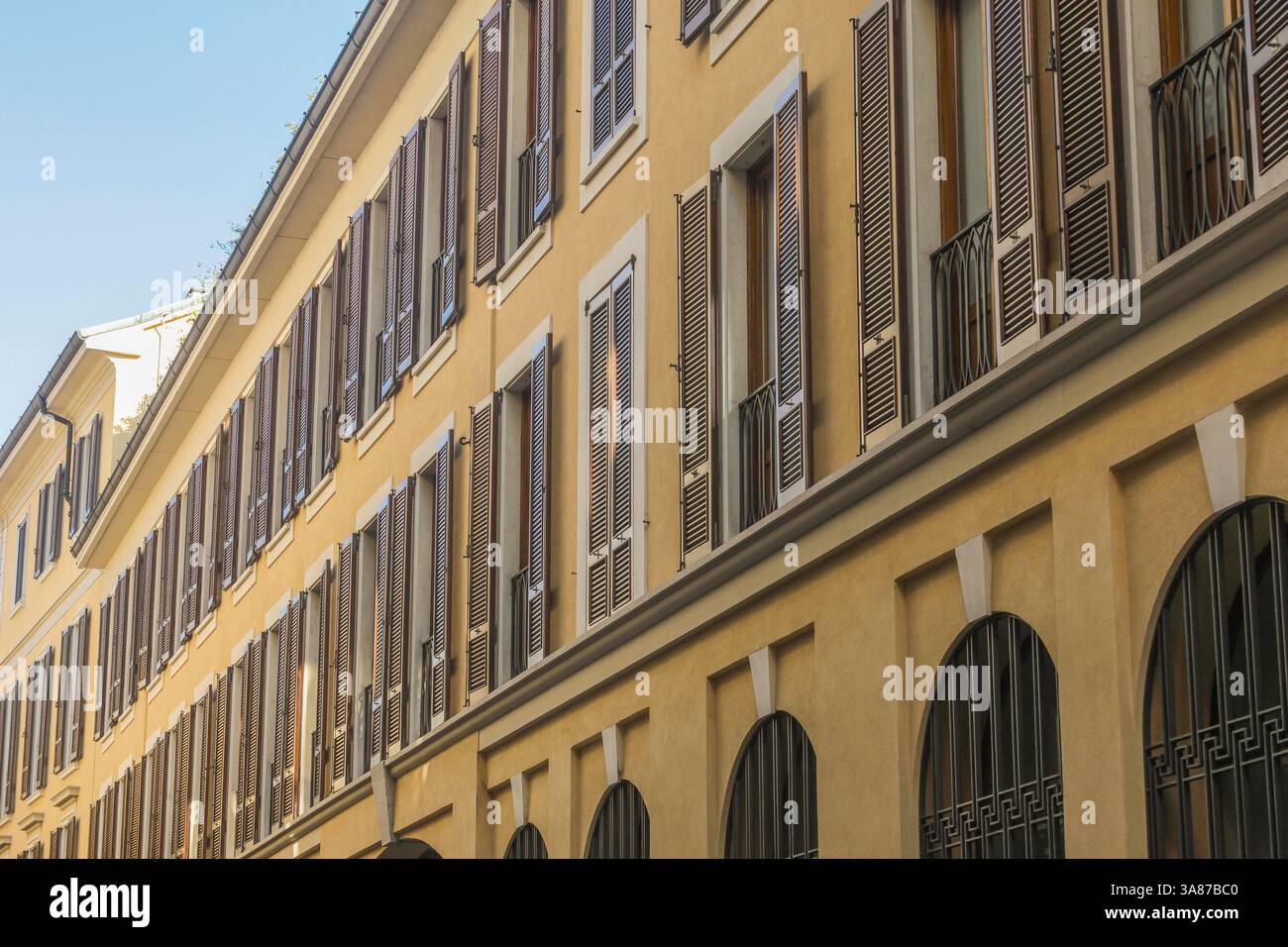 Elegant historic building facades in the charming Brera district of ...