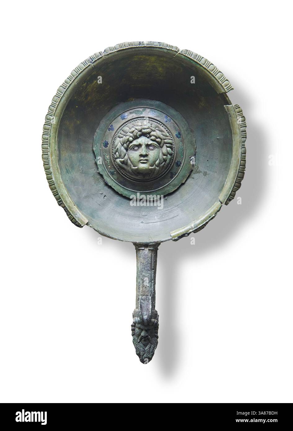 Roman British shallow handled ceremonial libation bowl known as a ...