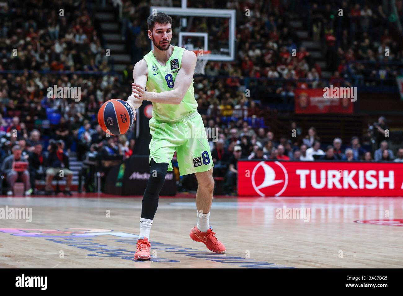Dario Brizuela #8 of FC Barcelona seen in action during Turkish ...
