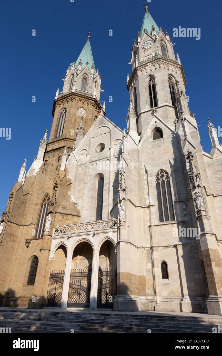 Vienna - Gothic west facade of monastery church in Klosterneuburg Stock ...