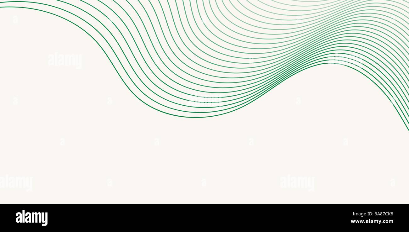 Green wavy lines background. Elegant motion flowing lines backdrop ...