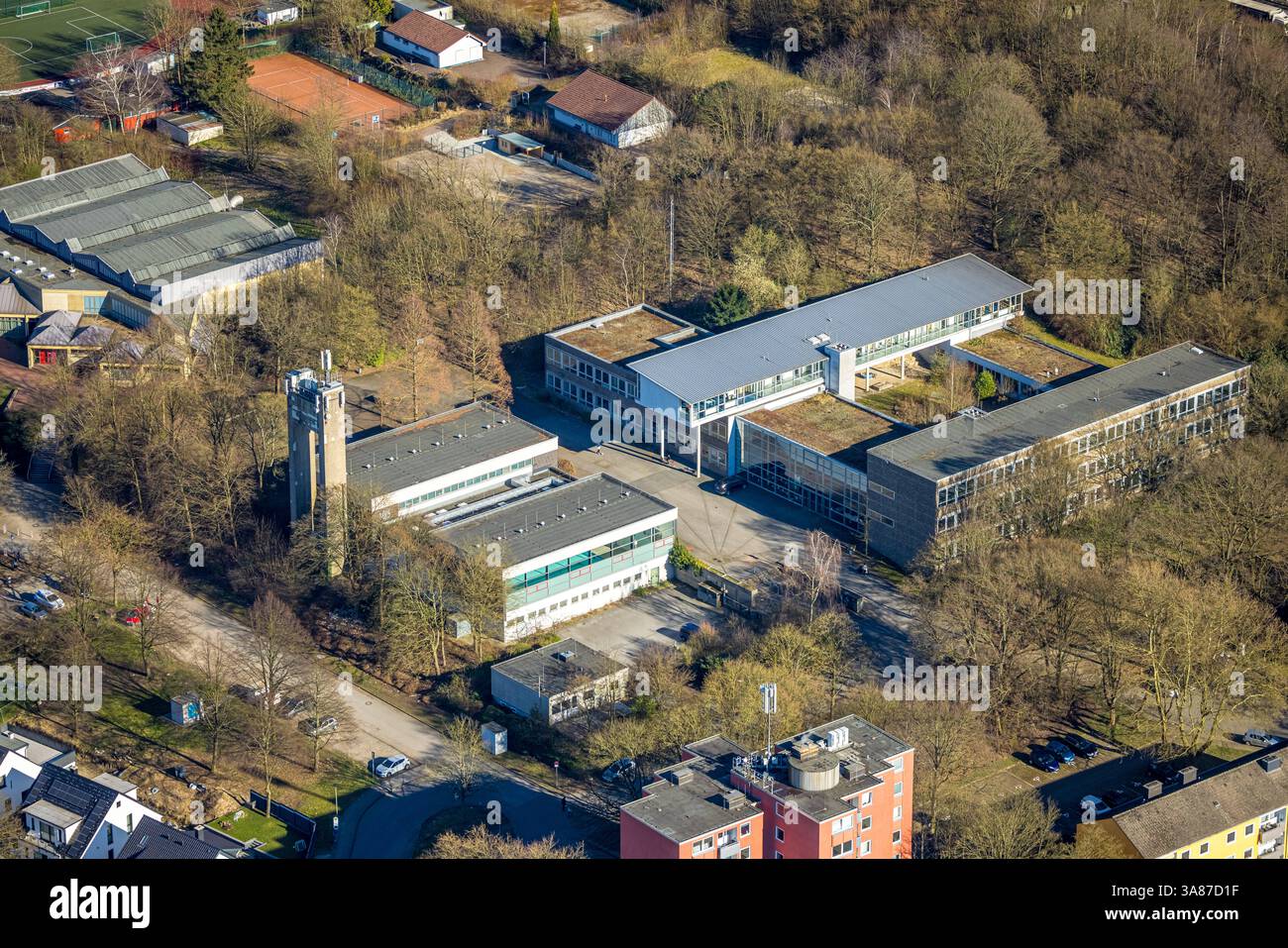 Luftbild, Hauptschule Geschwister Scholl Vorhalle, Vorhalle, Hagen ...