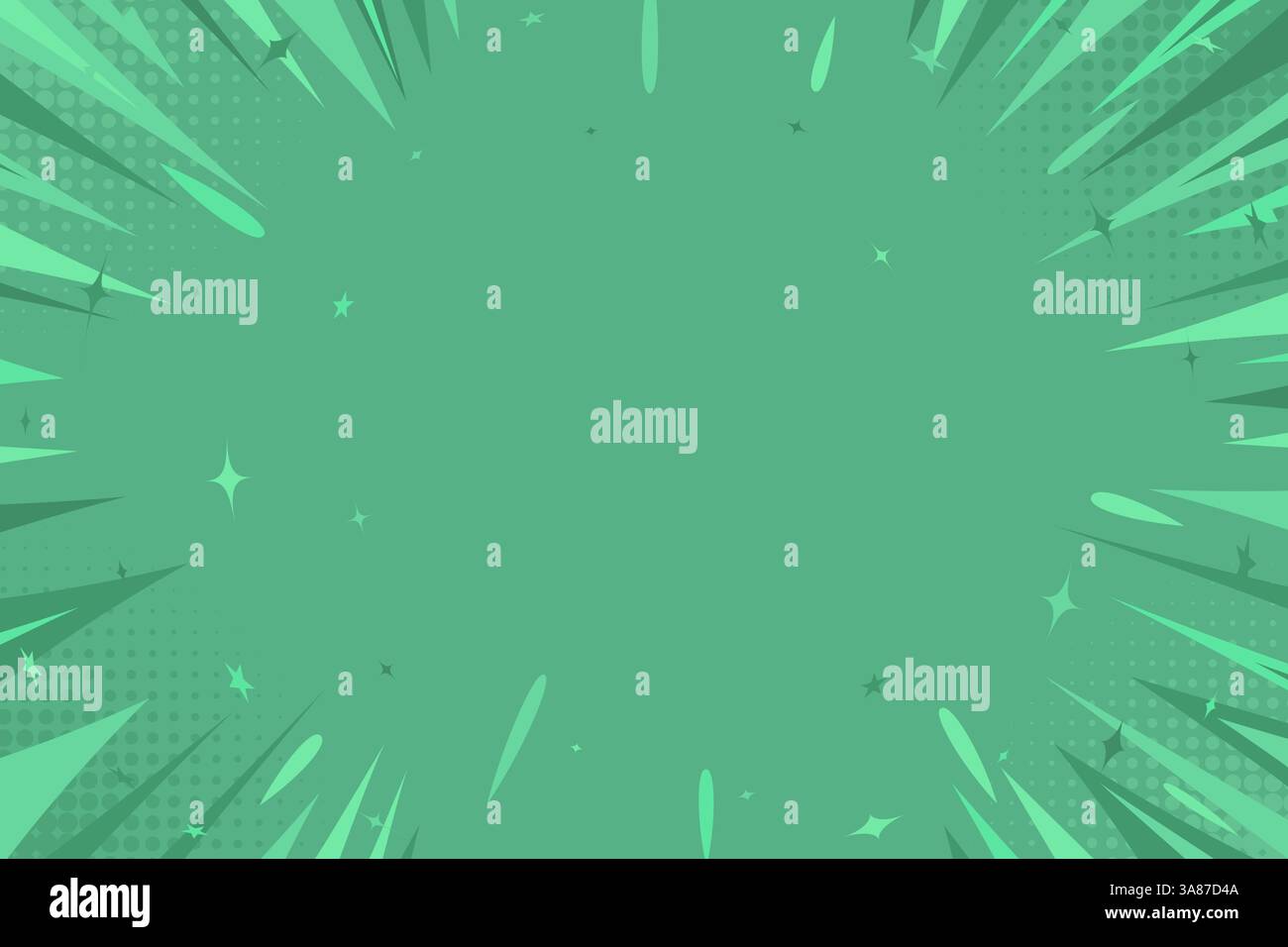 Retro green comic book background. Modern creative pop art halftone ...