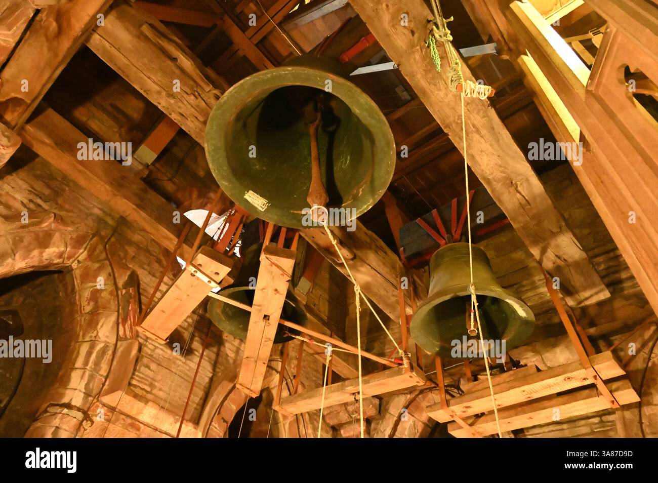 bell and ringing mechanism inside St Magnus Cathedral, Kirkwall, Orkney ...